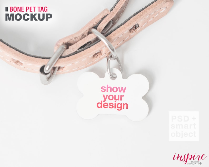 Bone Dog Tag Mockup / PSD Smart Object / Minimalist Styled - Etsy
