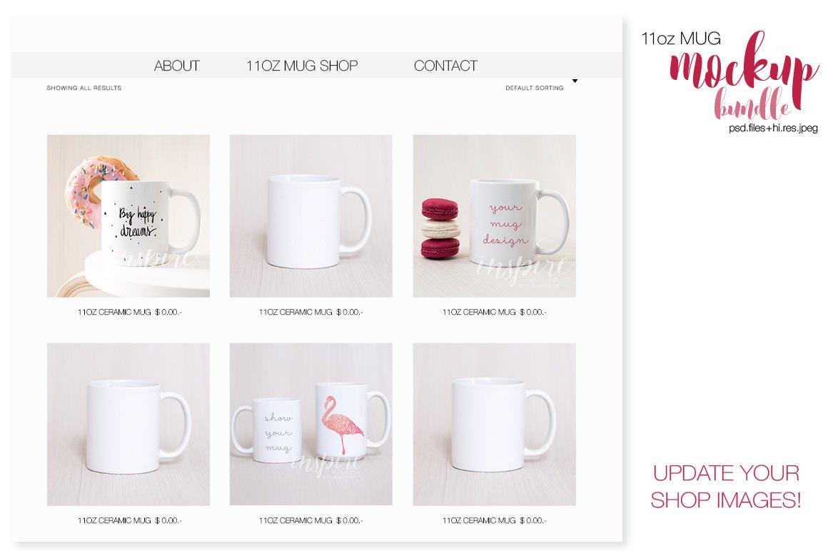 11oz Ceramic Mug Mockup Bundle / Styled Mockups / Minimalist | Etsy