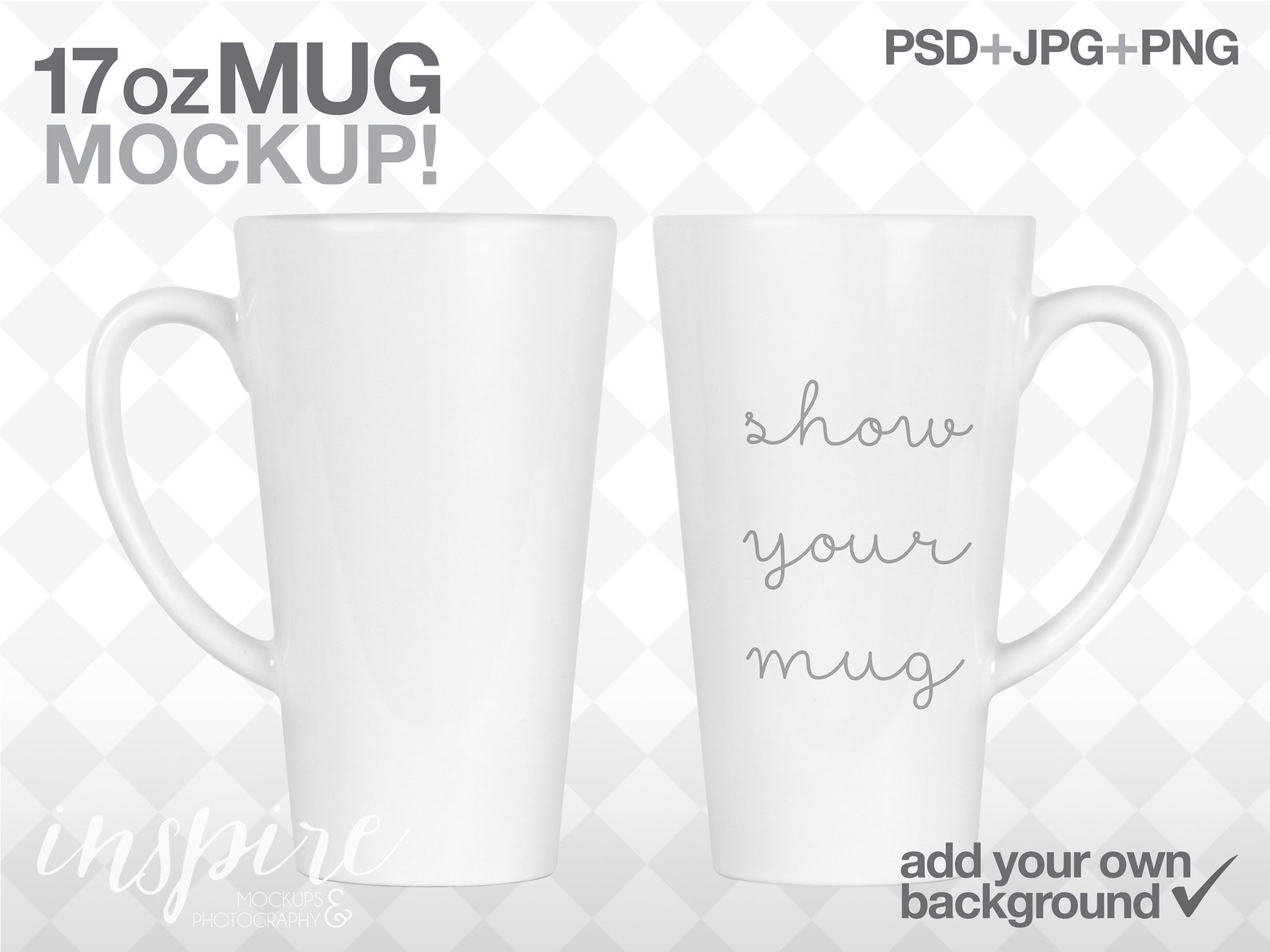 17oz Latte Mug Mockup Add Your Own Background Product Etsy