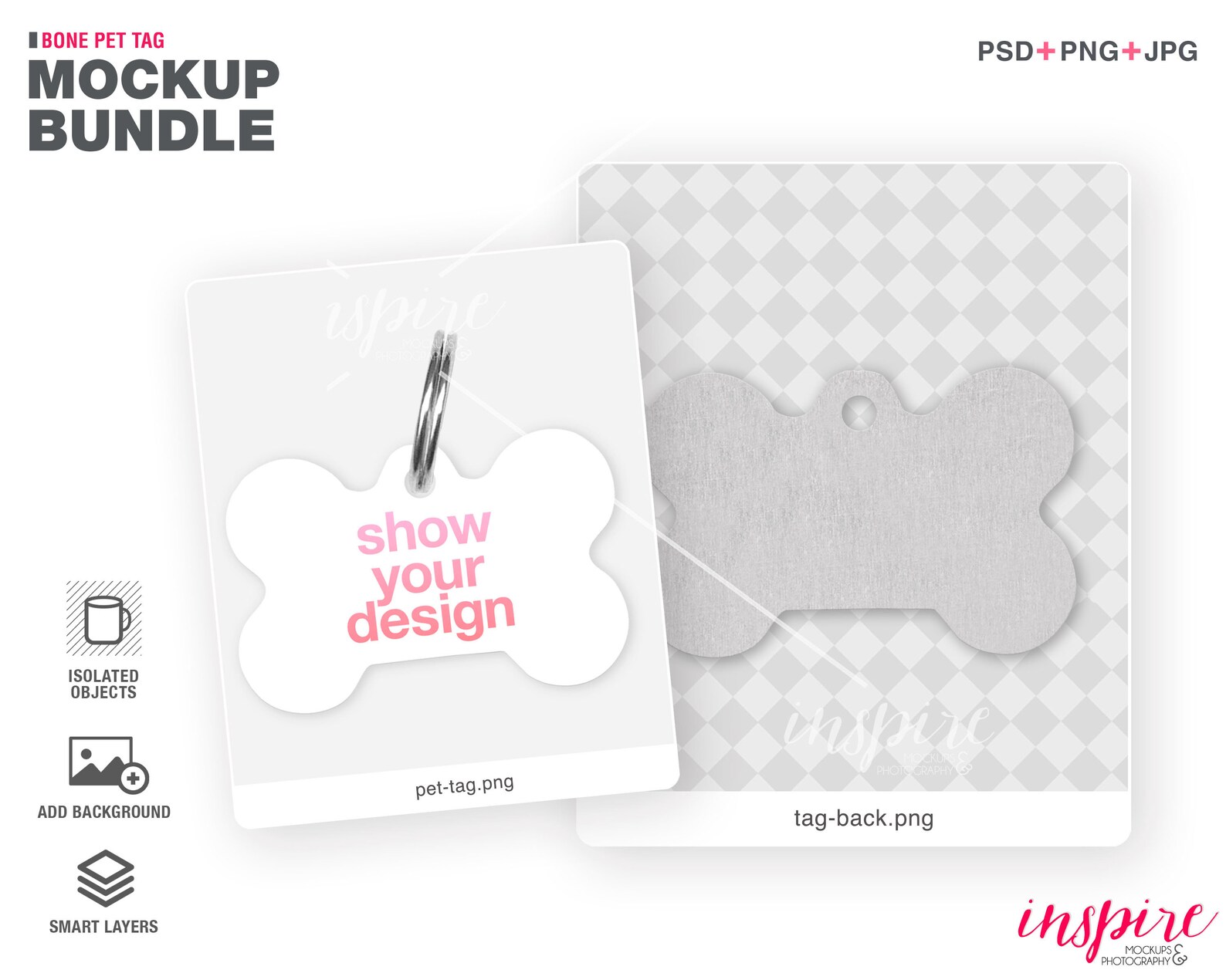 Bone Dog Tag Mockup Bundle / PSD Smart Object / Nordic Styled - Etsy