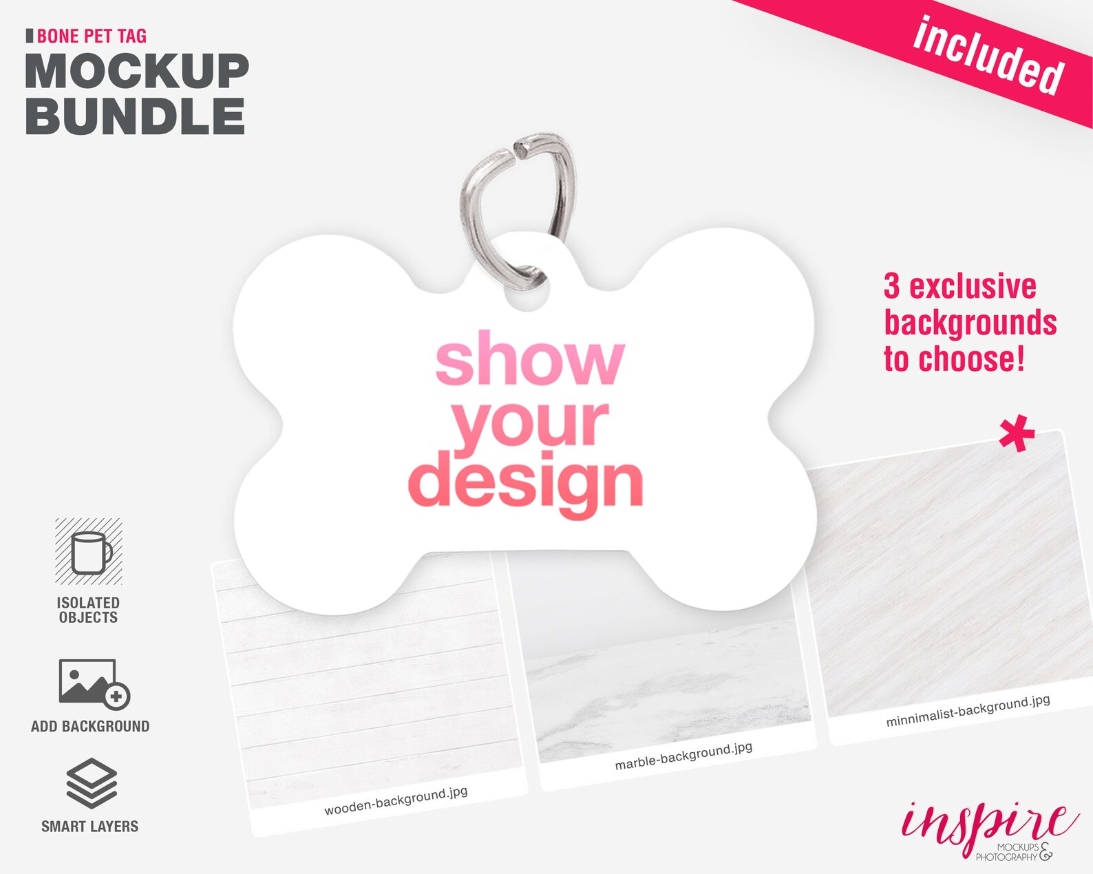 Bone Dog Tag Mockup Bundle / PSD Smart Object / Nordic Styled - Etsy