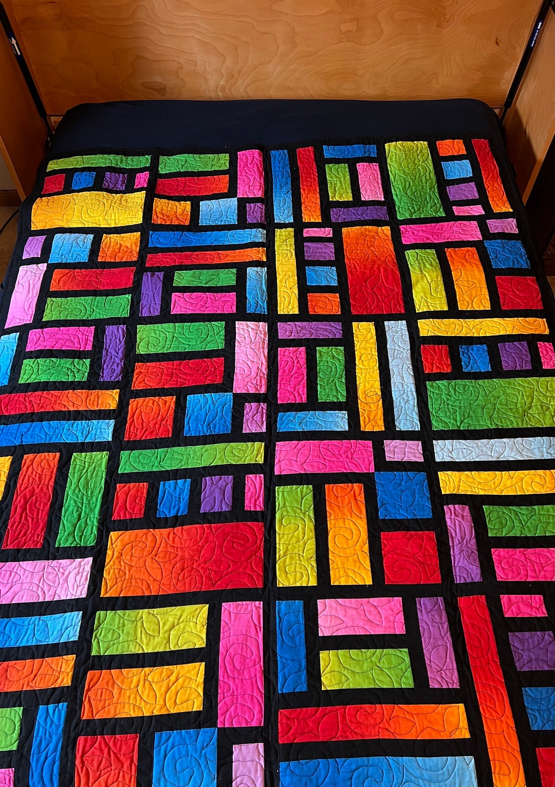 Bright Gradient Colored Throw Size Quilt - Etsy