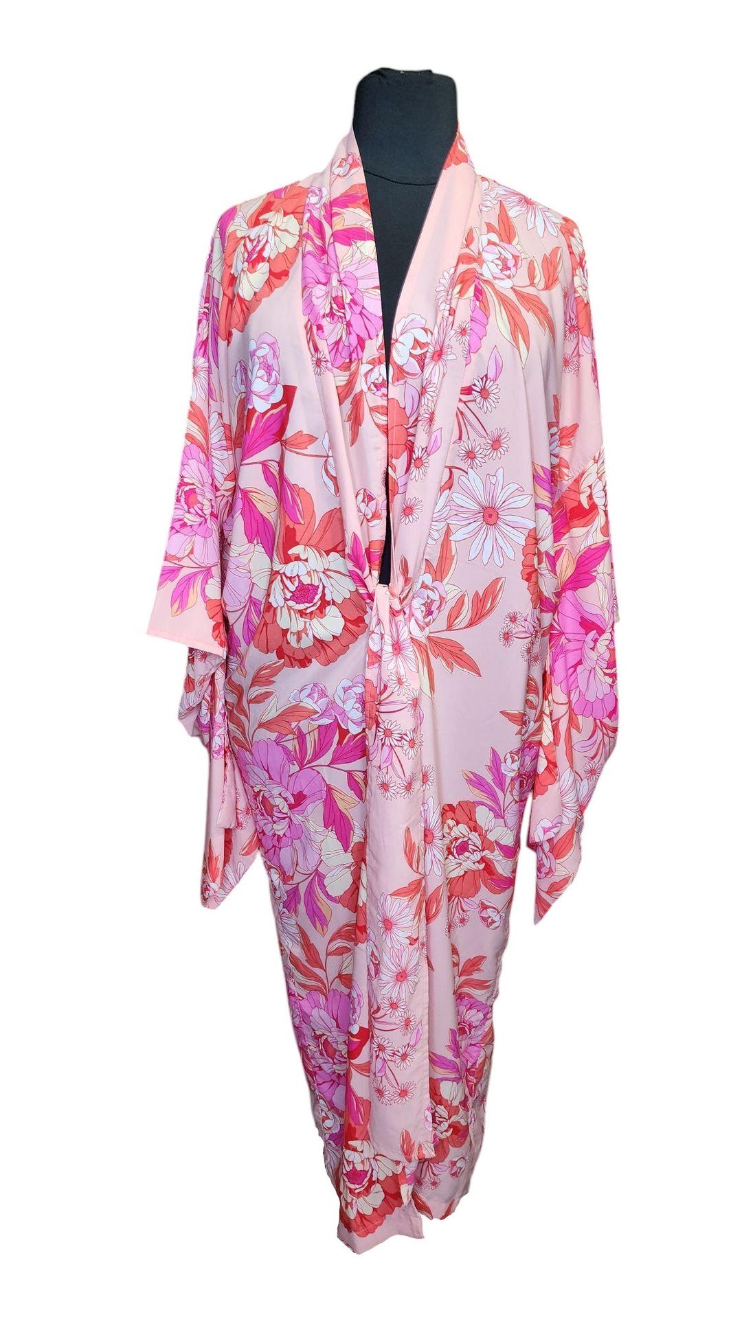 Pretty Pink Floral Yukata-style Kimono - Etsy