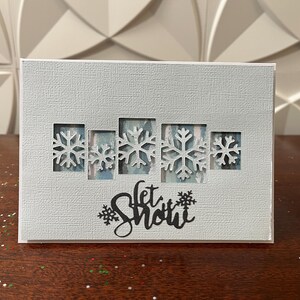 Let It Snow Snowflake Christmas Cards Snowflakes/silver Snowflakes ...