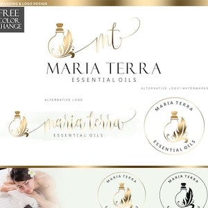 Aroma Therapy Logo, Essential Oil Branding Kit, Perfume Gold Zen Beauty ...