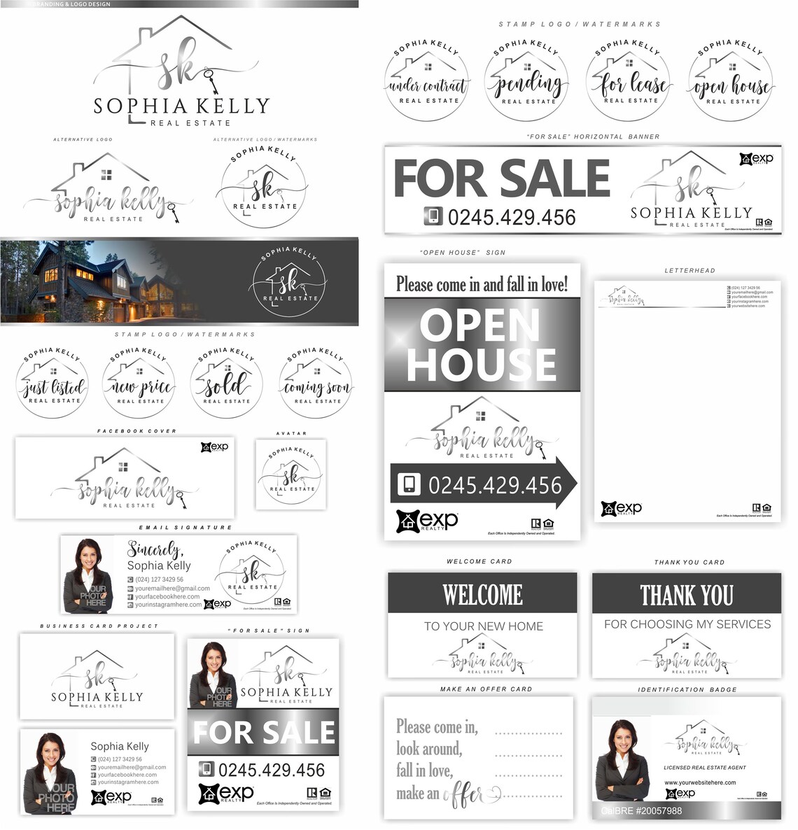 Realtor Logos, Exp Real Estate Logos, Realtor Branding, Real Estate ...