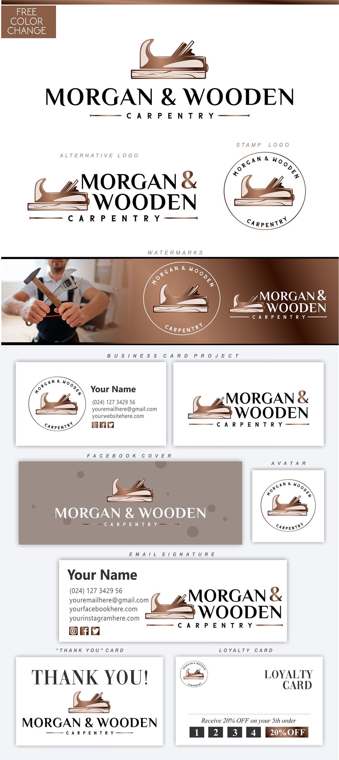 Carpentry Logo Design, Woodwork Home Repair Service, Premade Logo ...