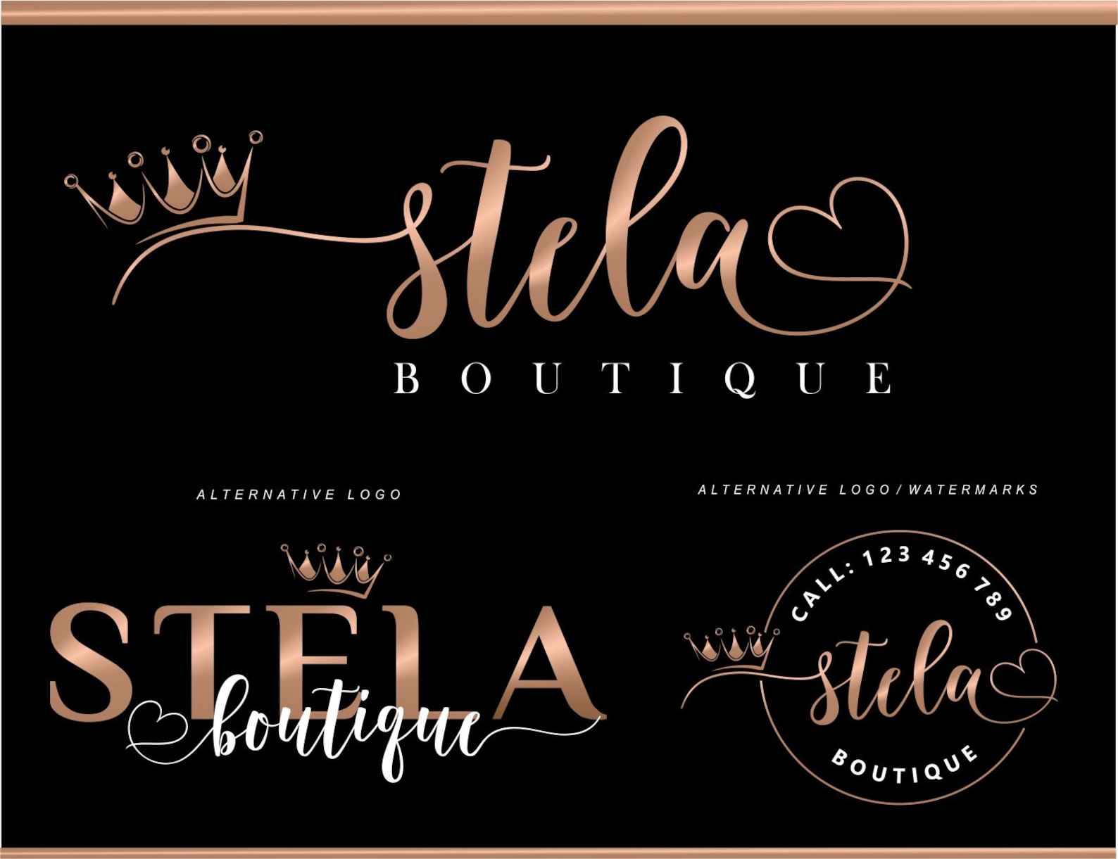 Signature Crown Logo Design, Boutique Beauty Photography Logo Artist ...