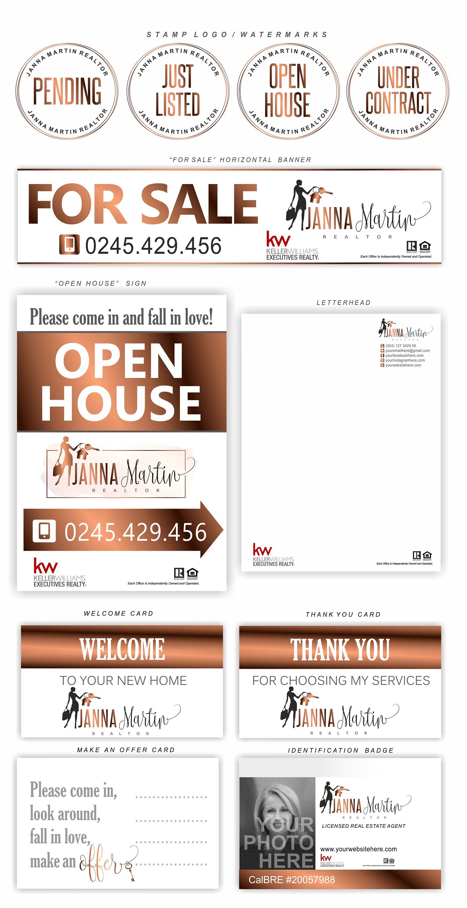 Realtor Logo, Real Estate Logo Design, Waman Lady Logo, Branding Kit ...