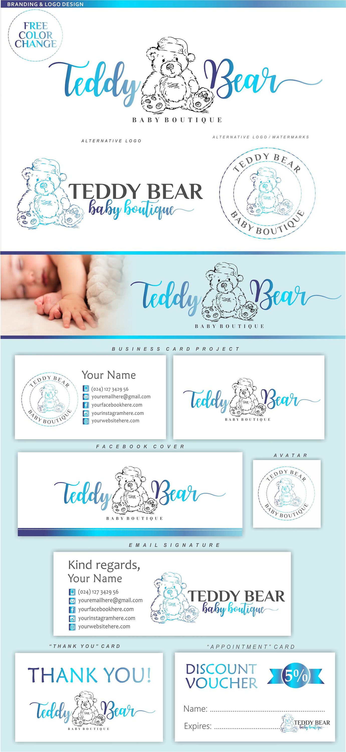 Baby Boutique Logo Teddy Bear Brand, Kid Fashion Store, Baby Shop Logo ...