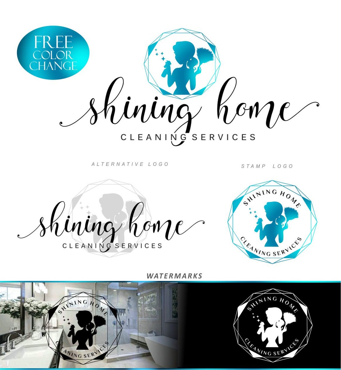 Maid Cleaning Logo Design Custom, Business Maid Logo, Home Service ...