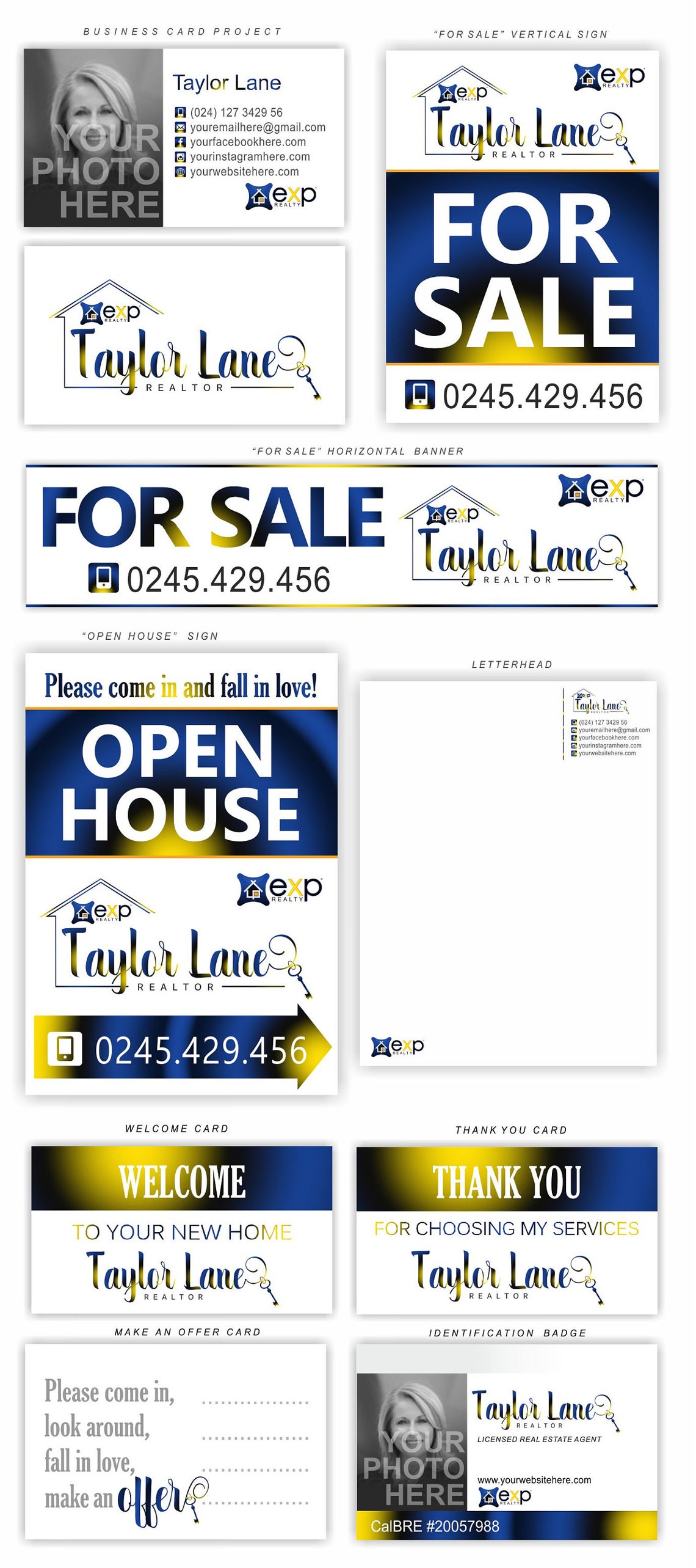 EXP Realtor Logo, Real Estate Logo Design, EXP Realty, Branding Kit ...