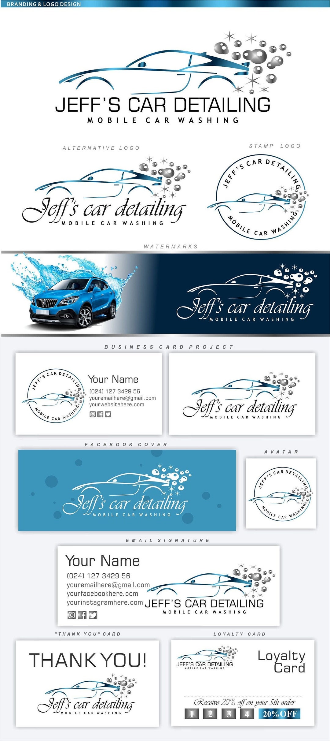 Spa Car Logo Design, Car Laundry Service, Branding Kit, Auto Cleaning ...