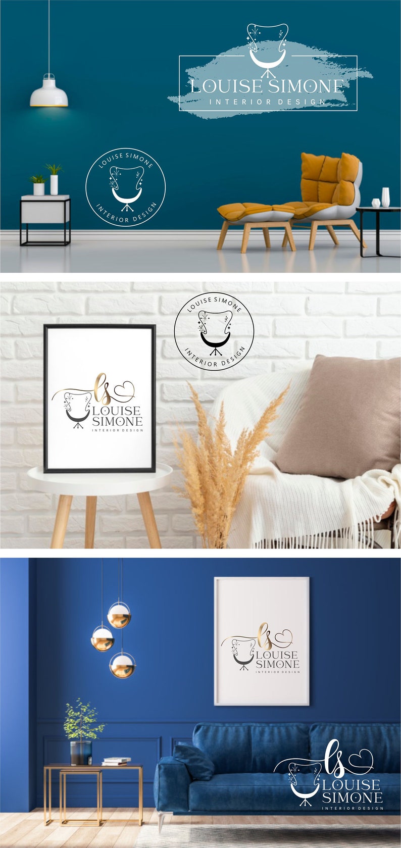 Interior Logo Design, Logo Kit, Furniture Beauty Golden, Architecture ...