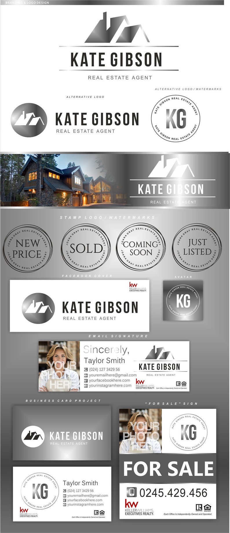 Real Estate logo design Agent logo Real estate business | Etsy