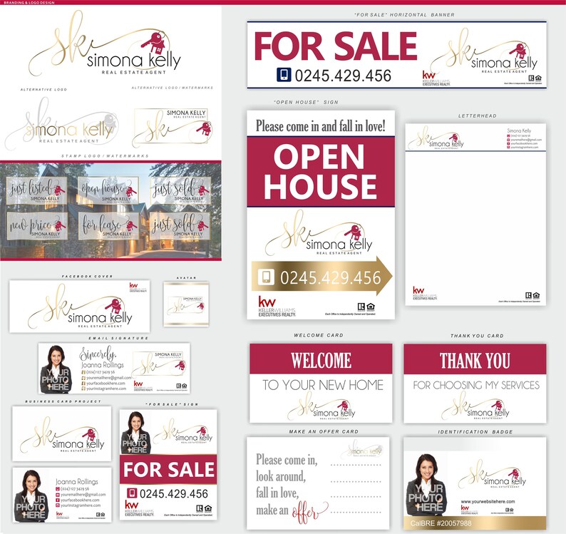 Realtor Logo Real Estate Branding Kit Initials Logo Realty - Etsy