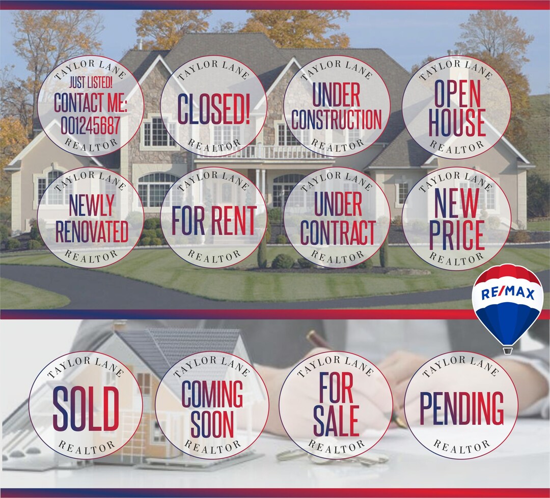 Realtor Badges, Circle Watermark, Stamp Logo Design Real Estate ...