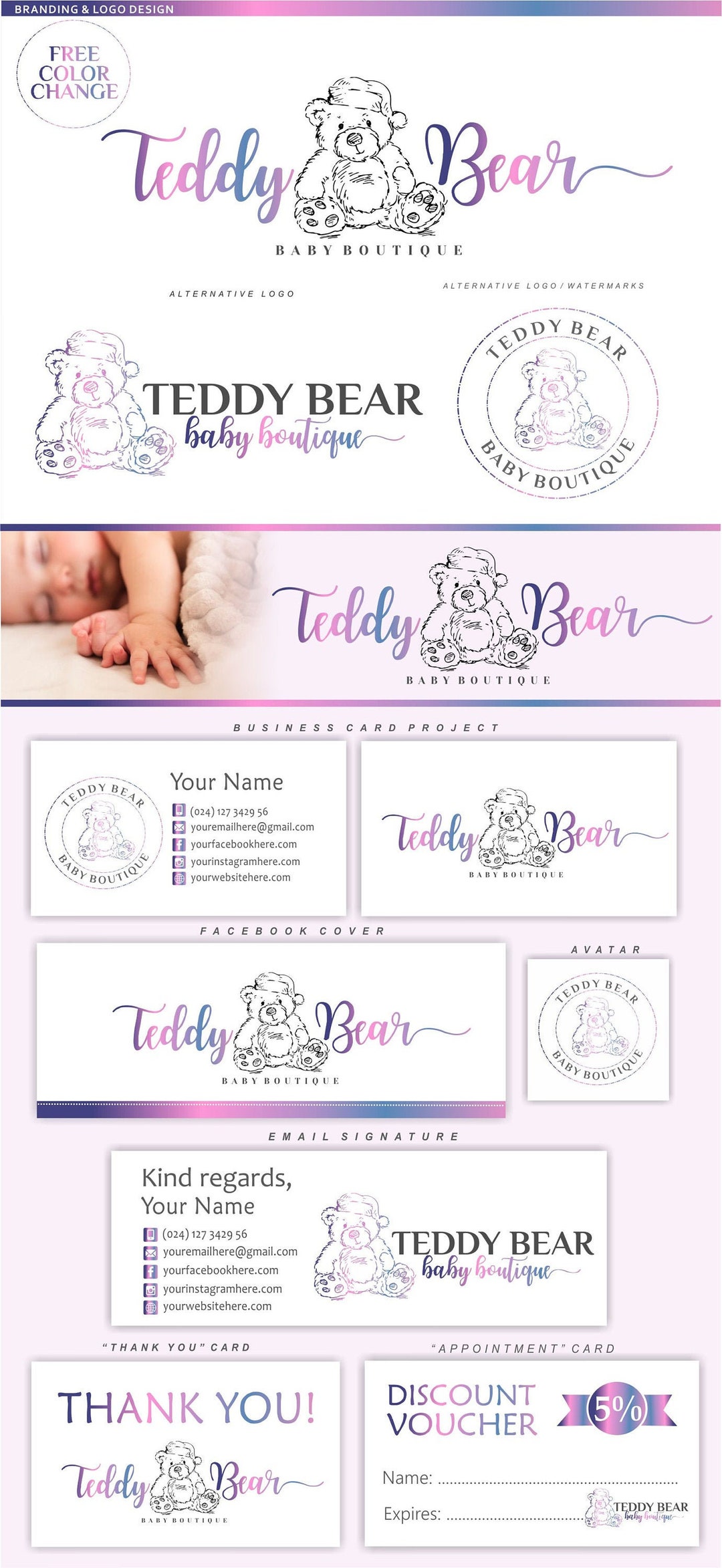 Baby Boutique Logo Teddy Bear Brand, Kid Fashion Store, Baby Shop Logo ...