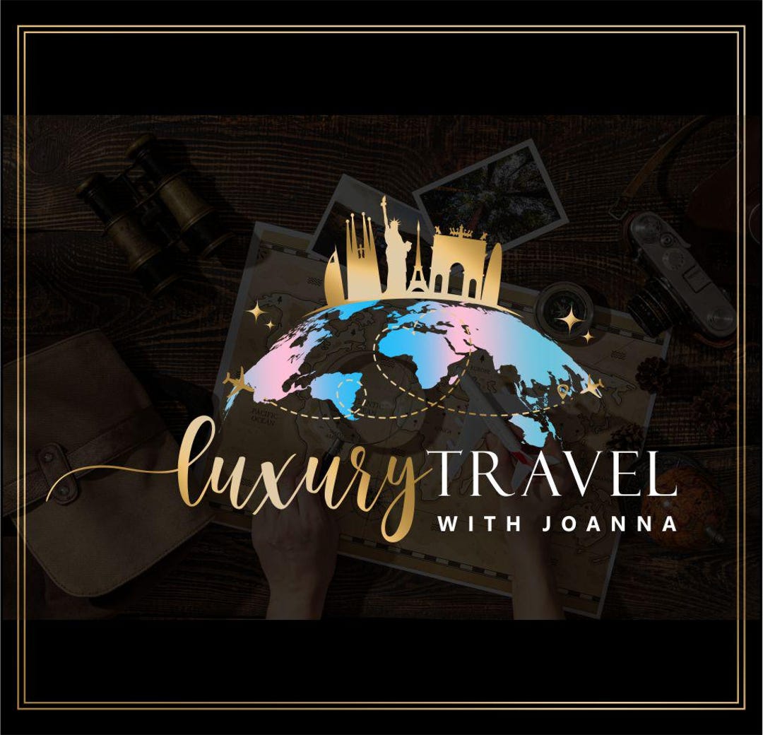 Travel Agent Logo, Adventure Branding Kit, World Map Trip Design ...