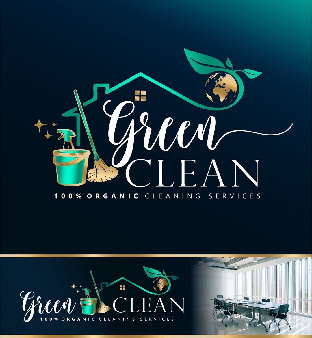 Cleaning Service Logo Design, Bio Organic Healthy Commercial ...