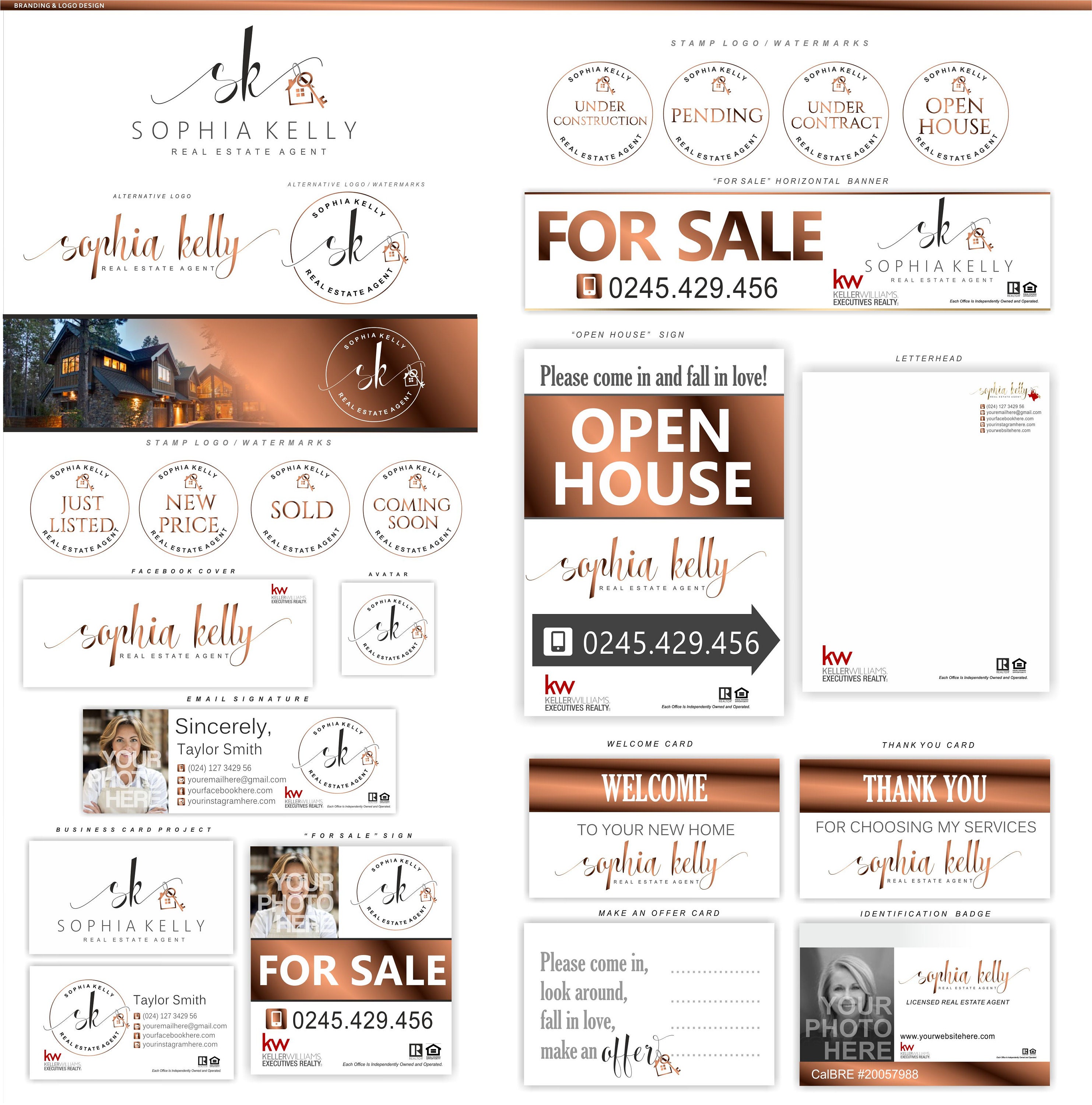 Realtor Logo, Real Estate Logo Design, Branding Kit, Realty Logo Design ...