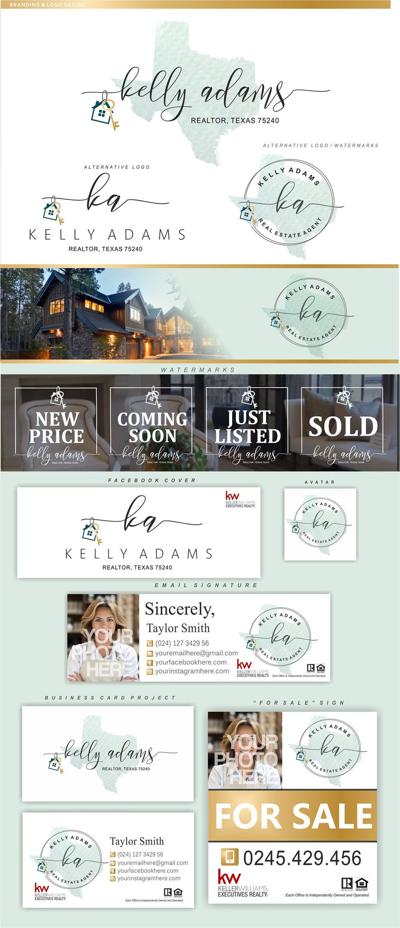 Custom State Logo Real Estate Logo Design Realtor Logo | Etsy