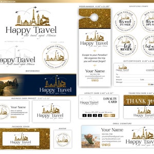 Travel Agent Logo, Adventure Branding Kit, Landmarks Trip Design ...