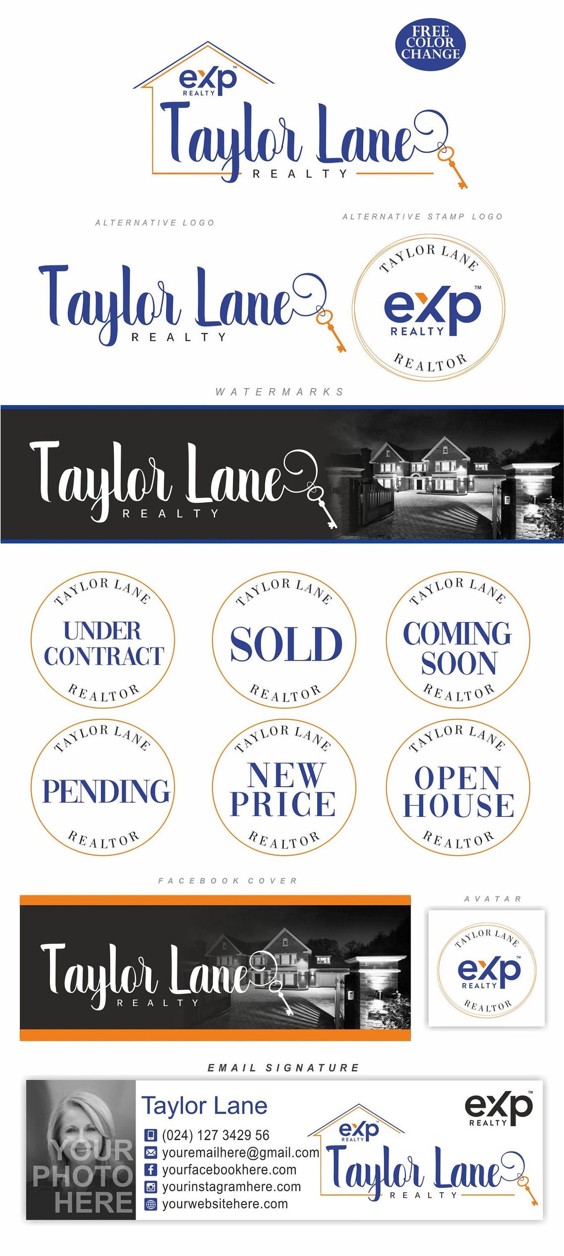 EXP Realtor Logo Real Estate Logo Design New EXP Realty - Etsy