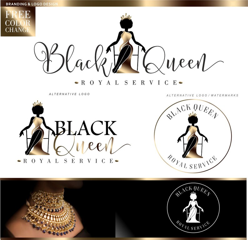 Black Queen Logo Afro American Woman Logo Beauty | Etsy