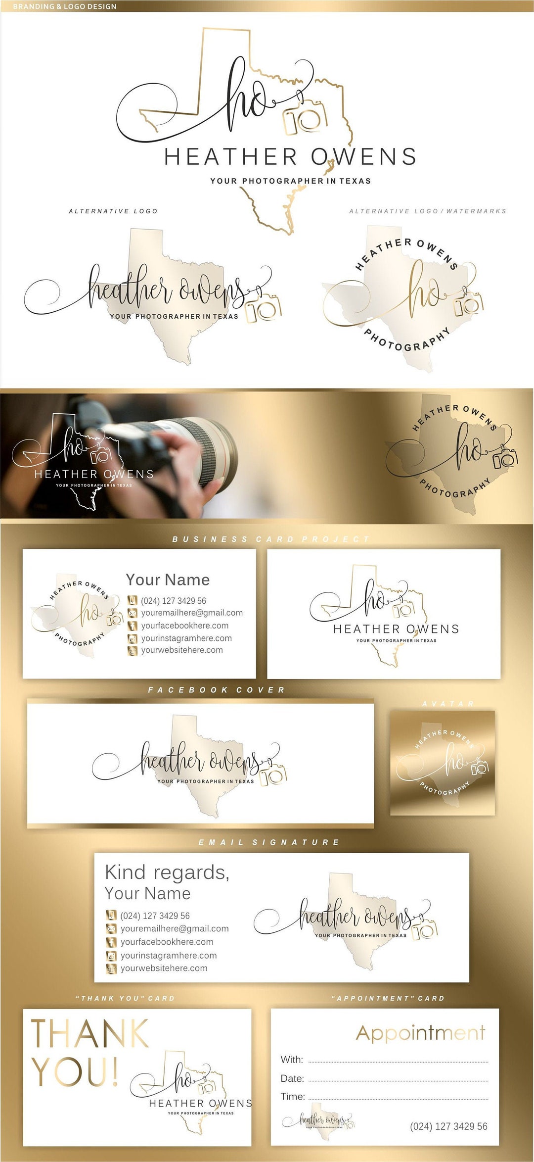 Photography Logo Design, Camera Branding Kit, State Premade Package ...