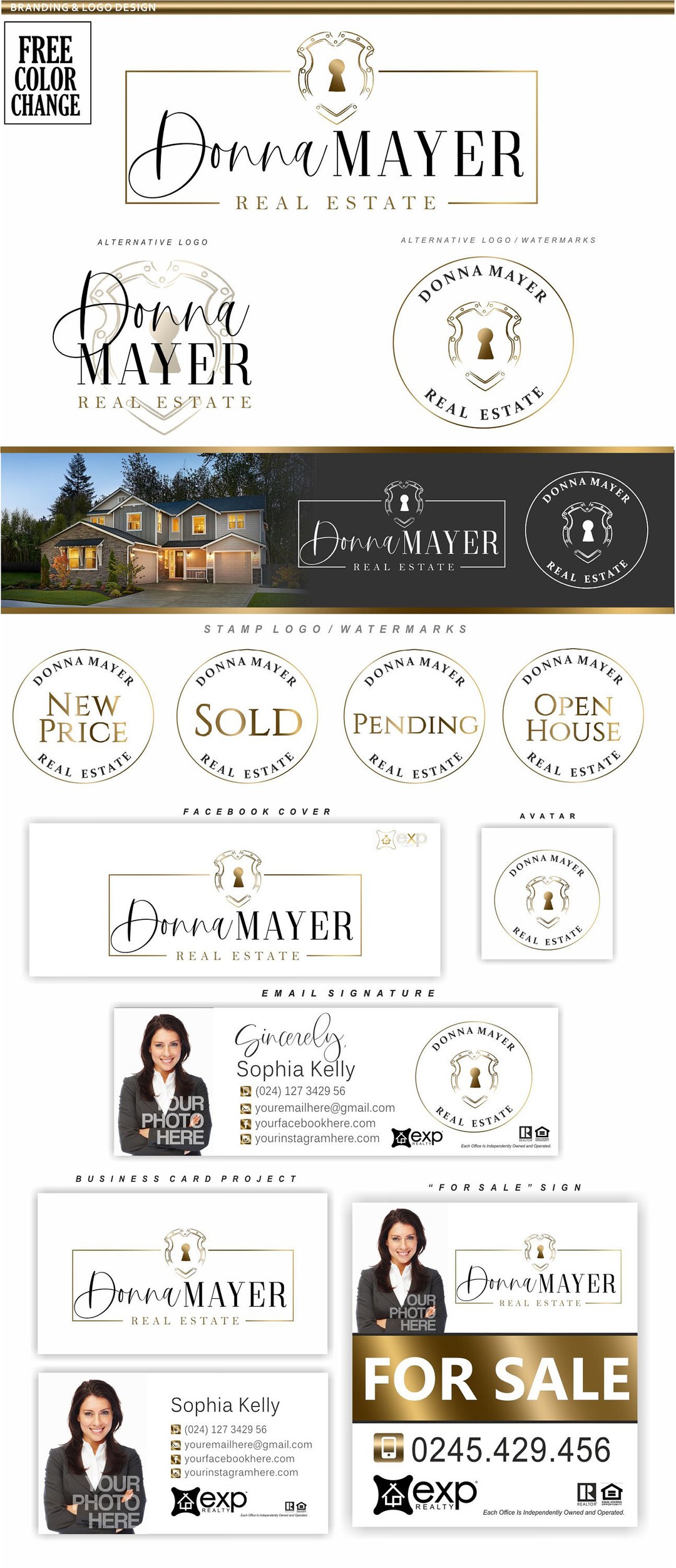 Realtor Logo, Real Estate Branding Design, Rustic Keyhole Logo, Modern ...