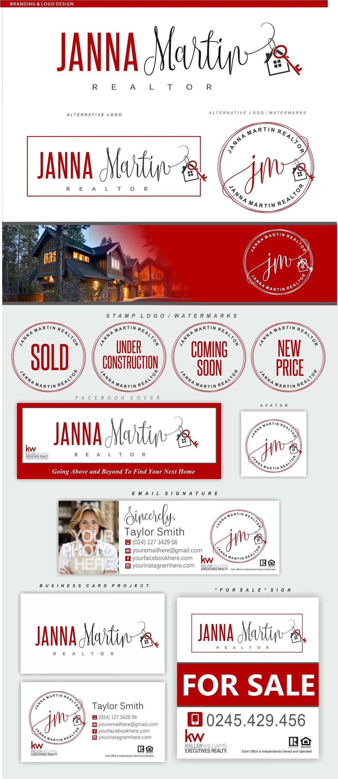 Realtor Logo Design, Real Estate, Broker Brand, Key House Logo ...