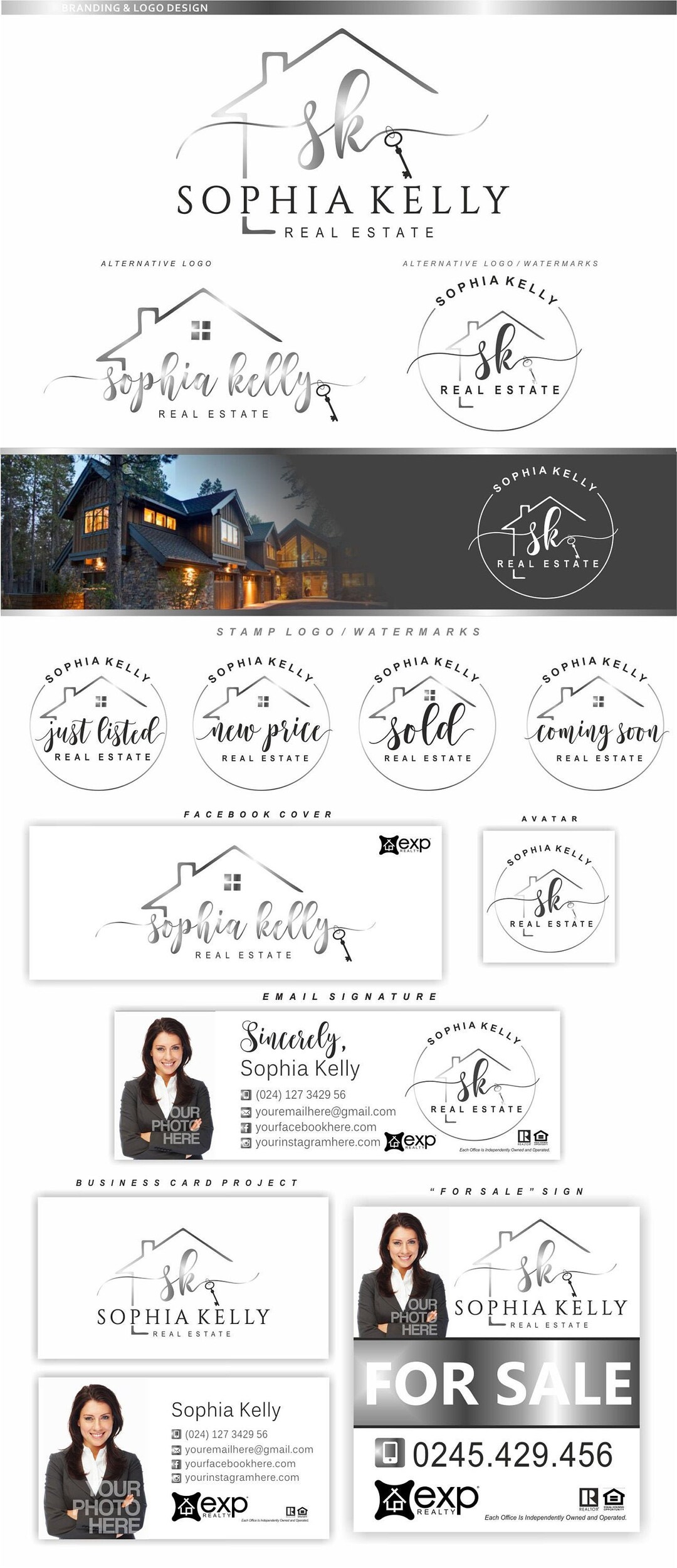 Realtor Logos, Exp Real Estate Logos, Realtor Branding, Real Estate ...