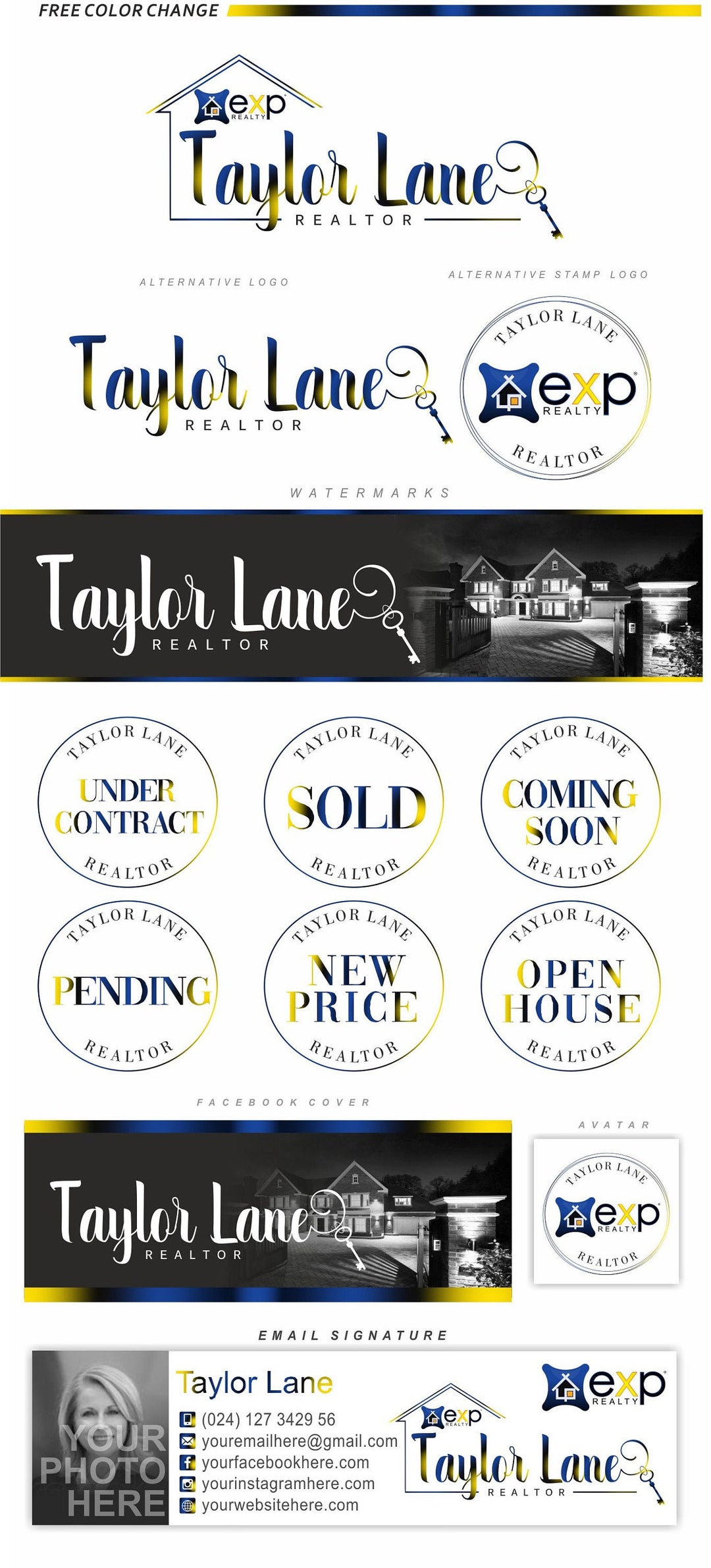 EXP Realtor Logo, Real Estate Logo Design, EXP Realty, Branding Kit ...