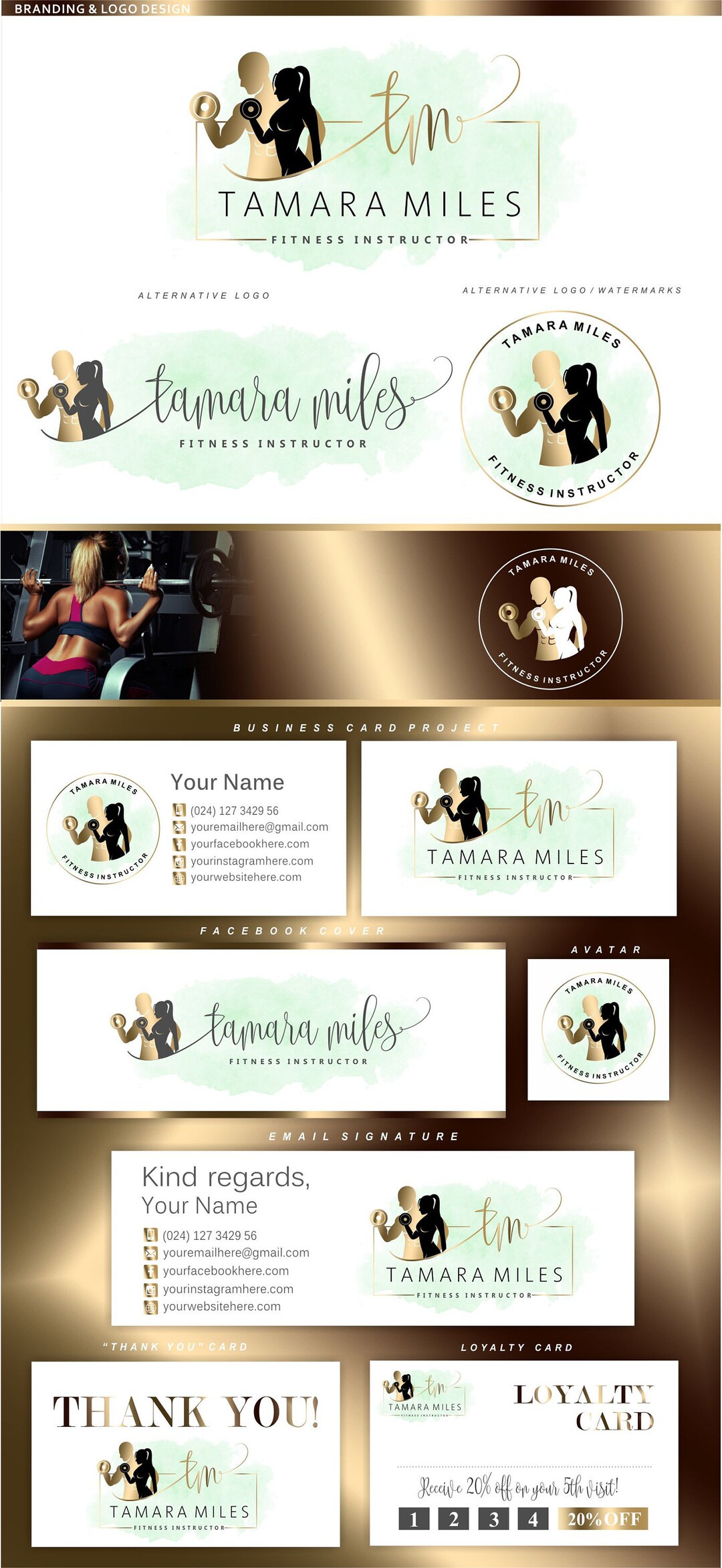 Fitness Instructor Logo, Gym Logo Design, Personal Trainer Logo ...