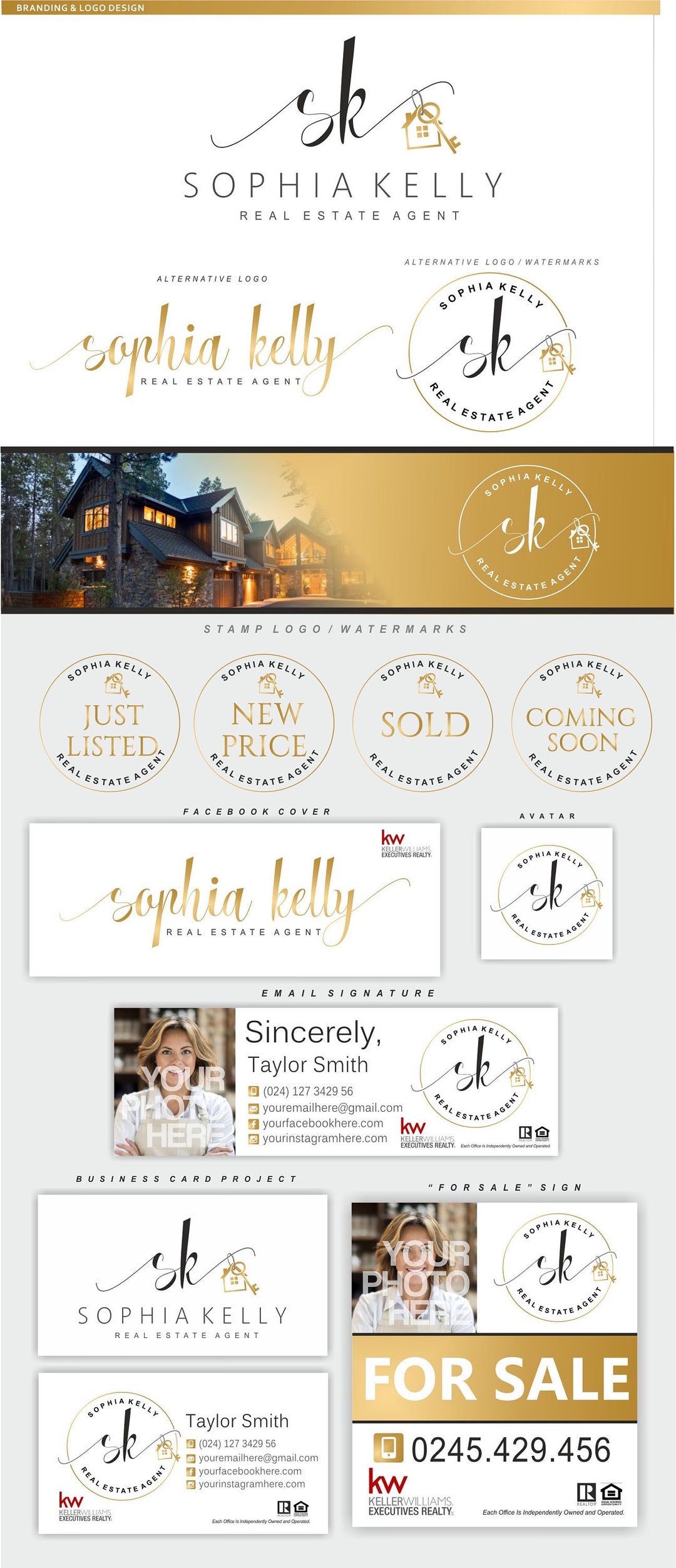Realtor Logo, Real Estate Logo Design, Branding Kit, Realty Logo Design ...