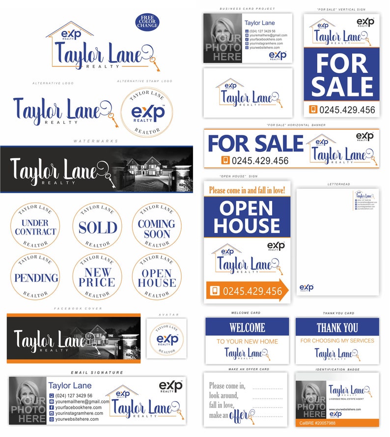 EXP Realtor Logo Real Estate Logo Design New EXP Realty - Etsy