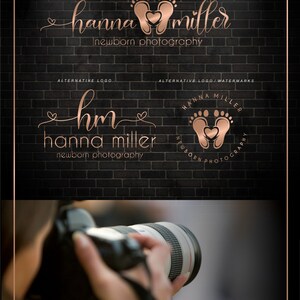 Watermark Logo, Newborn Photography Logo, Branding Package, Footprint ...