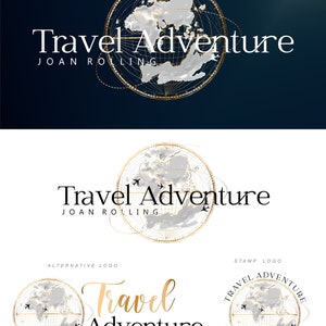 Travel Logo, Adventure Branding Kit, World Map Trip Design, Travel ...