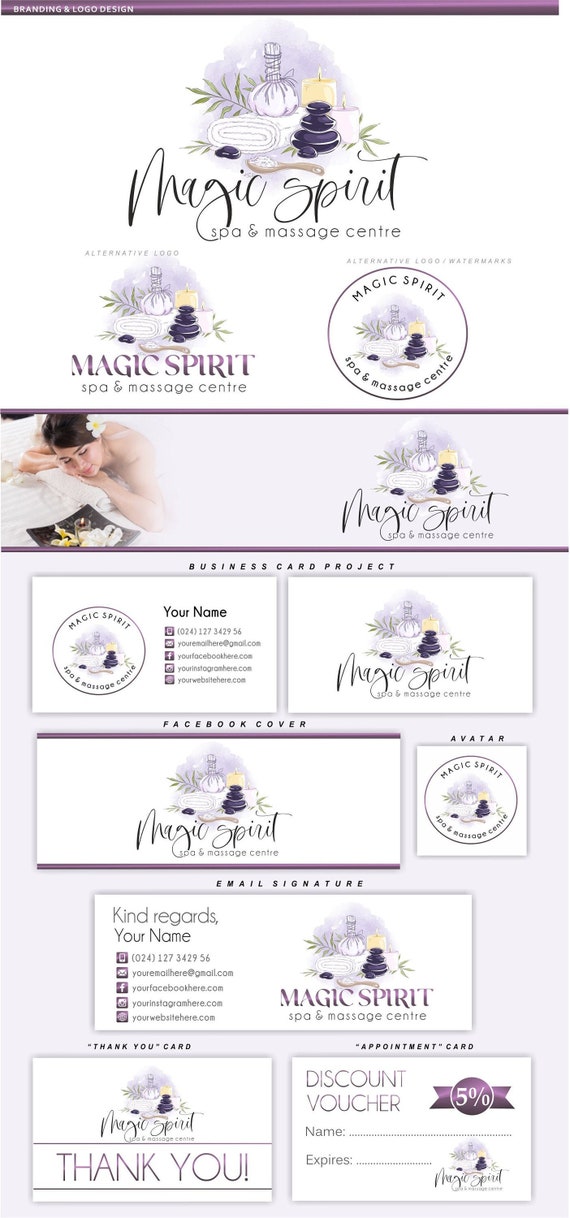 Massage Studio Logo Design Spa Aromatherapy Zen Beauty | Etsy