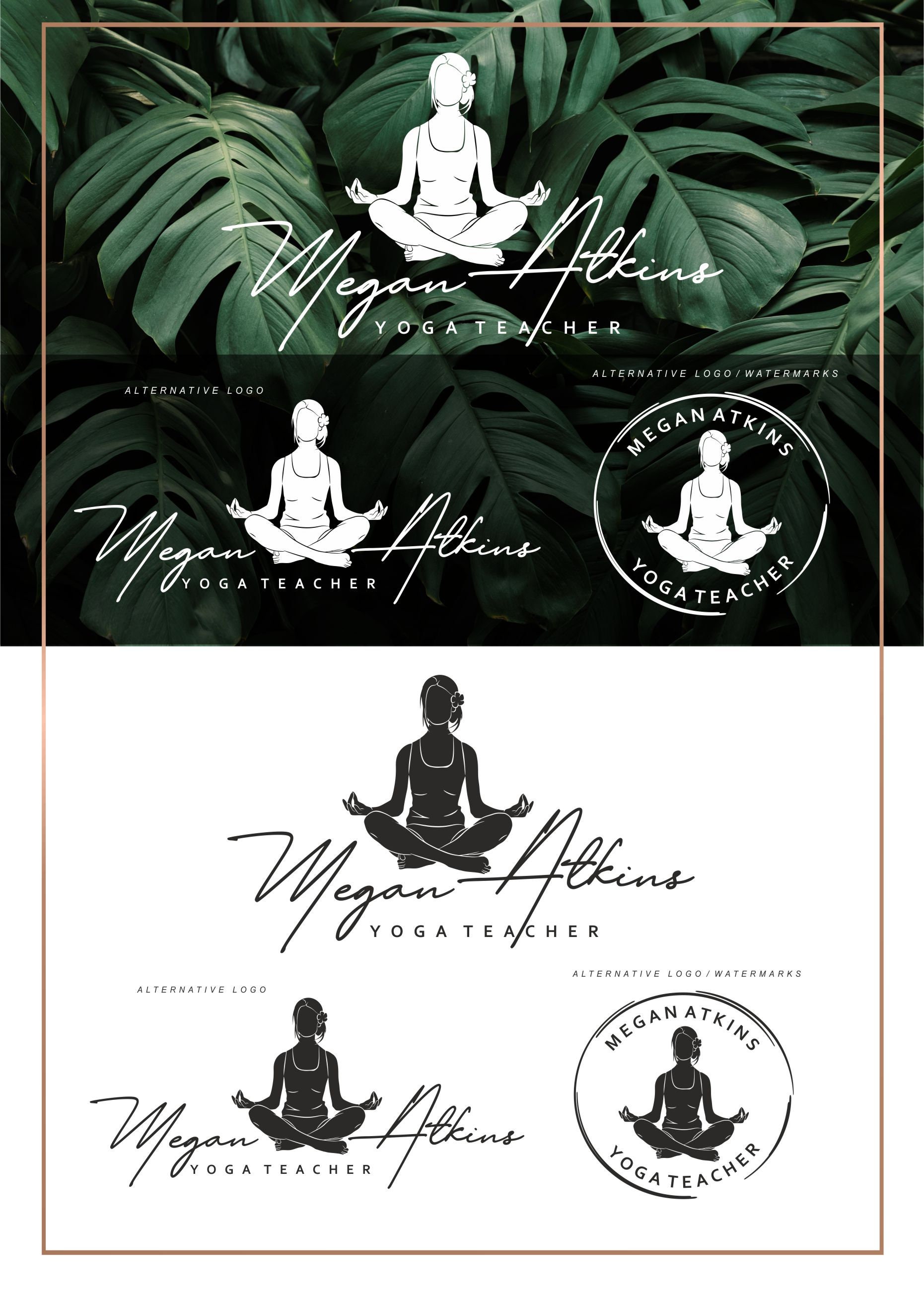 Yoga lotus pose Watermark Logo Wellness Holistic Life coach Meditation ...