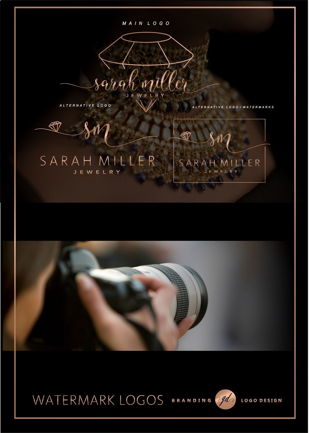 Watermark Logo, Photography Logo, Branding Package, Jewelry Logo ...