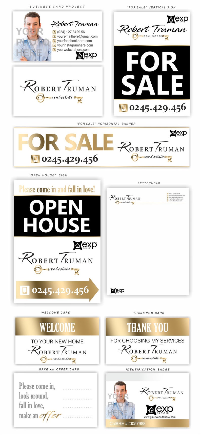 Realtor Logo Real Estate Logo Design Branding Kit Realty - Etsy