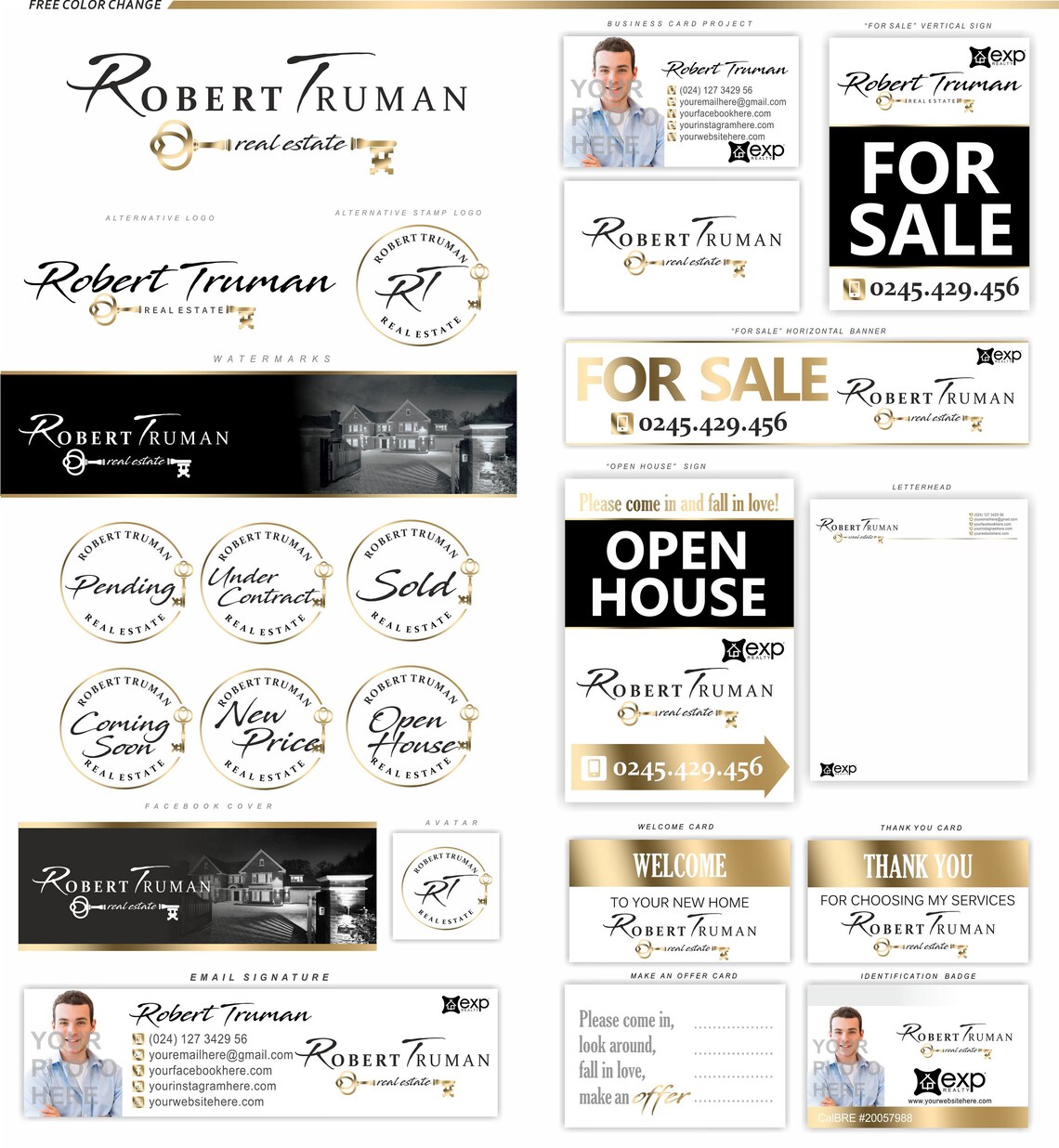 Realtor Logo Real Estate Logo Design Branding Kit Realty - Etsy