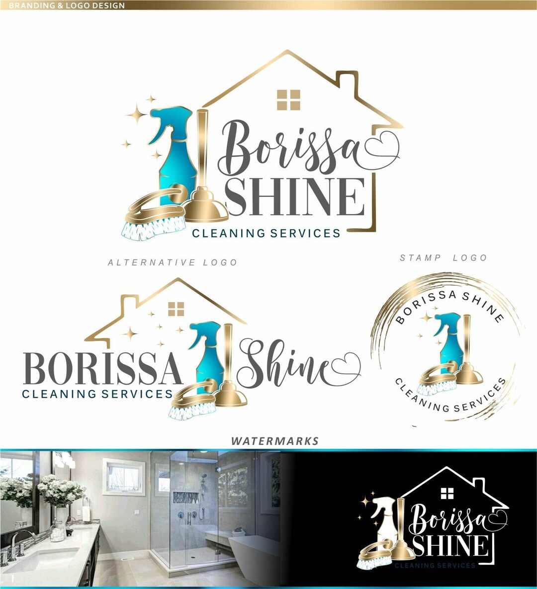 Cleaning Service Logo Design, Home Service, Premade Logo, House ...