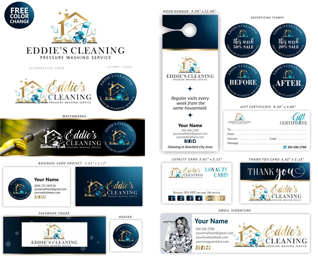 Pressure Washing Service Logo Design, Power Wash Hydro Jet Commercial ...