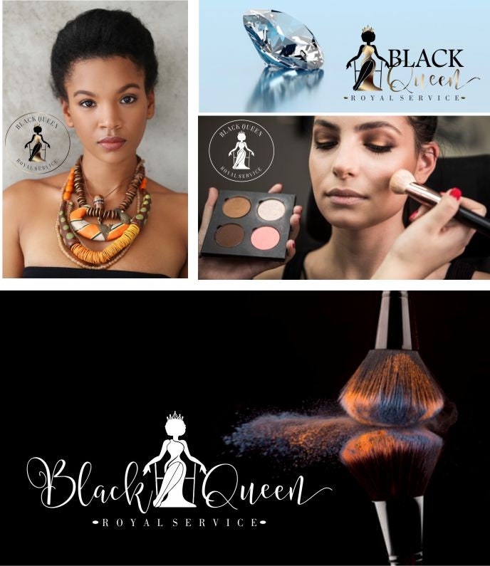 Black Queen Logo Afro American Woman Logo Beauty - Etsy