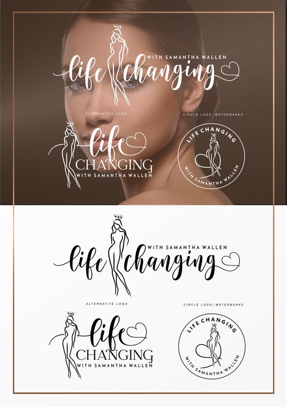 Watermark Logo Crown Woman Logo Branding Beauty Nutritionist | Etsy