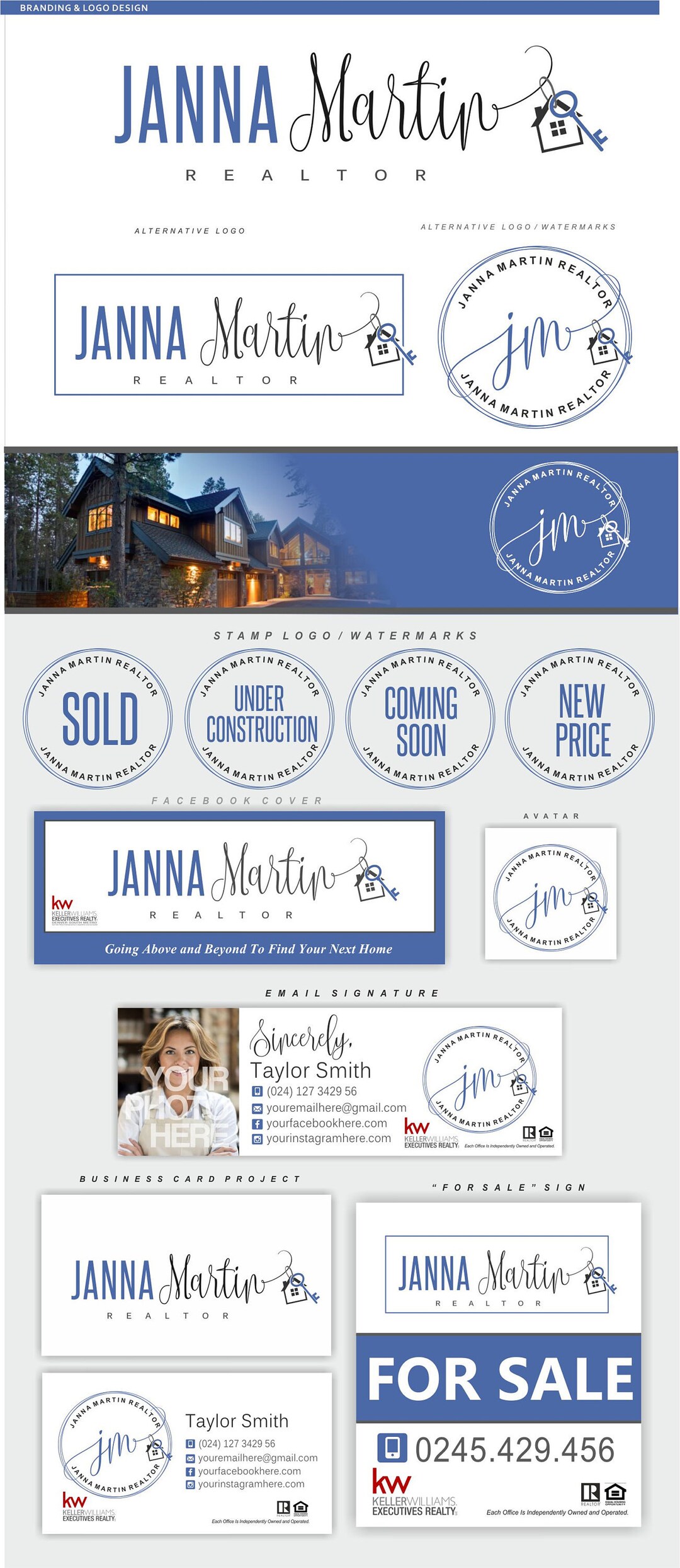 Realtor Logo Design, Real Estate, Broker Brand, Key House Logo ...