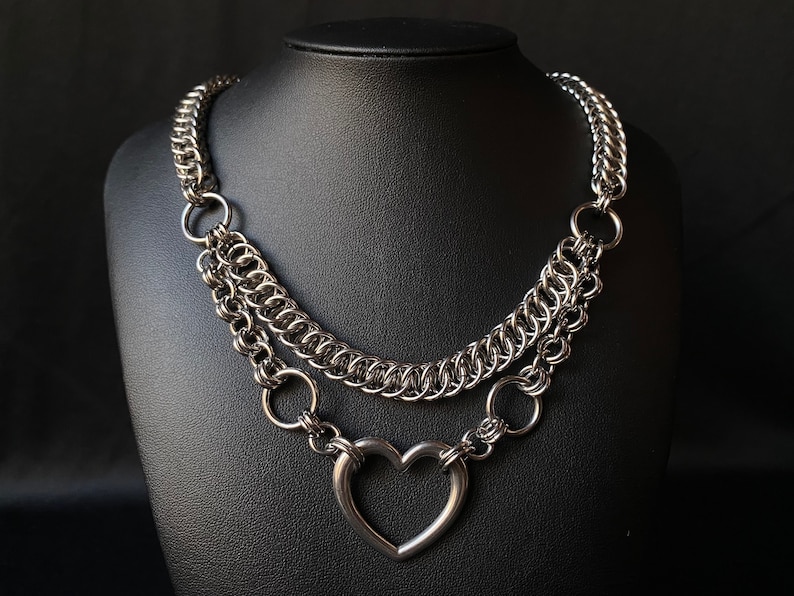 Bulletproof Heart Choker | Stainless Steel Necklace | Chainmail ...